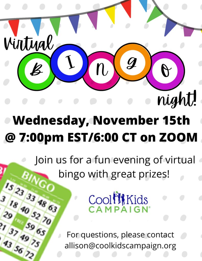 November Virtual Bingo - Cool Kids Campaign